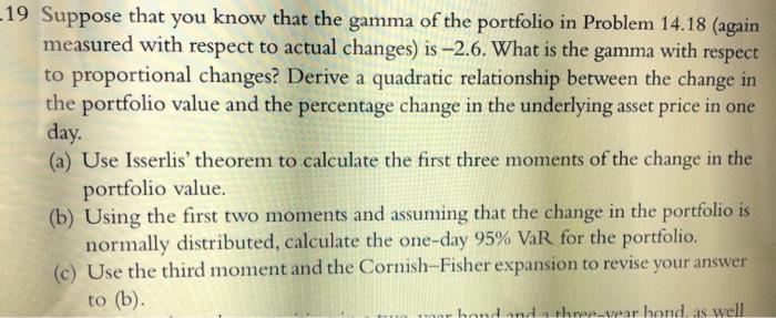 -19 Suppose that you know that the gamma of the | Chegg.com