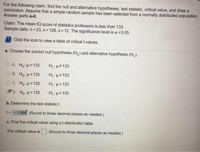 Solved For the following claim, find the null and | Chegg.com