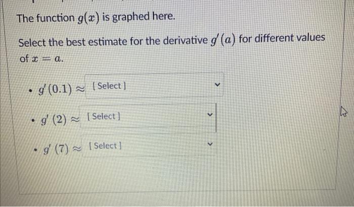Solved The function g(x) is graphed here. Select the best | Chegg.com