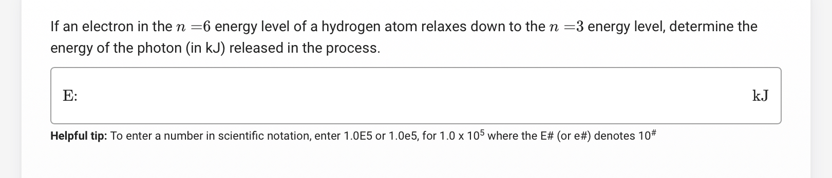 Solved If an electron in the n=6 ﻿energy level of a hydrogen | Chegg.com
