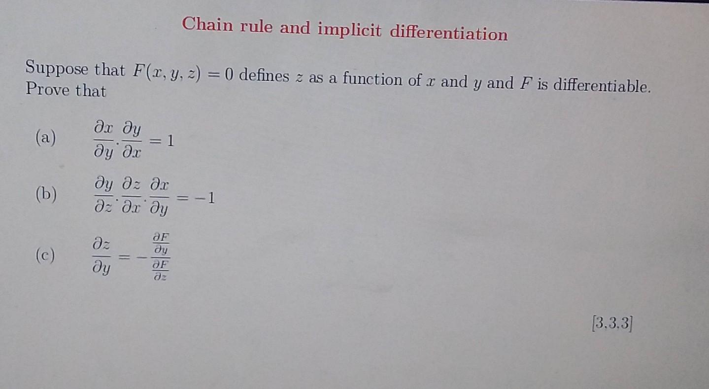Solved Chain rule and implicit differentiation Suppose that | Chegg.com