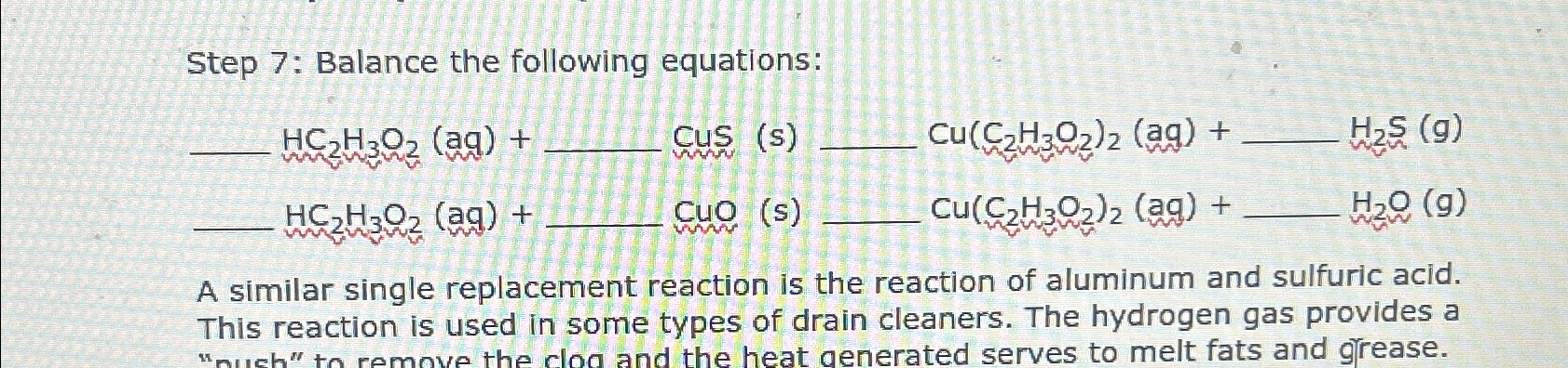 Solved Step 7: Balance the following | Chegg.com