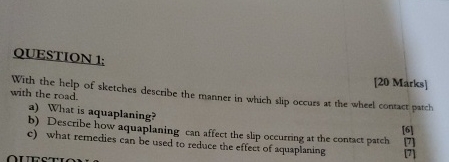 Solved QUESTION 1 ﻿:[20 ﻿Marks]With the help of sketches | Chegg.com