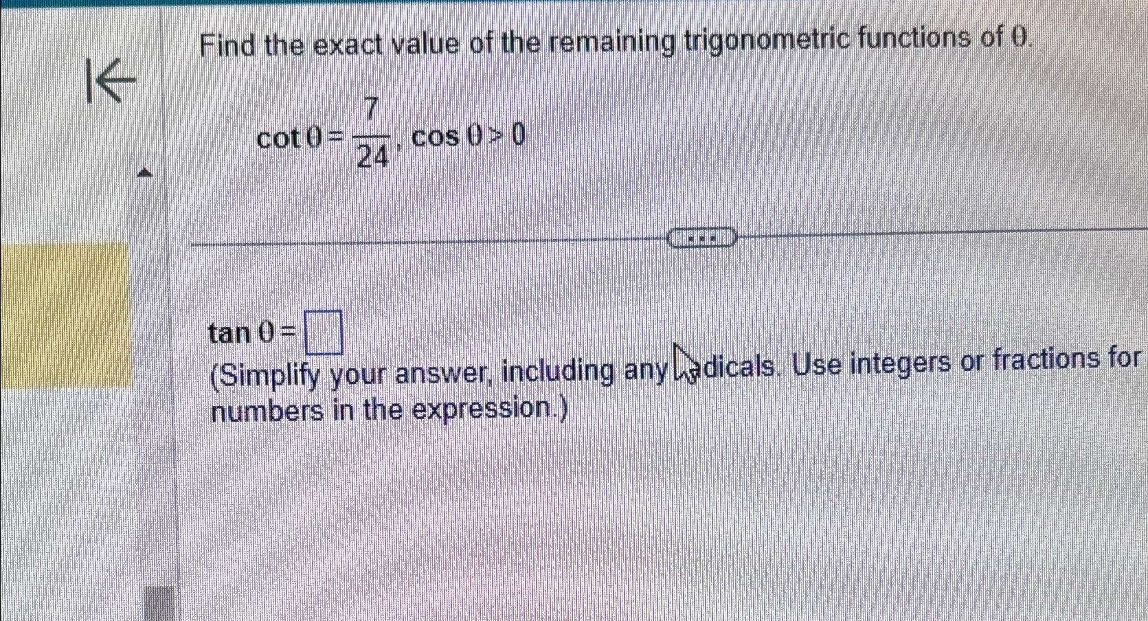 Solved Find the exact value of the remaining trigonometric | Chegg.com