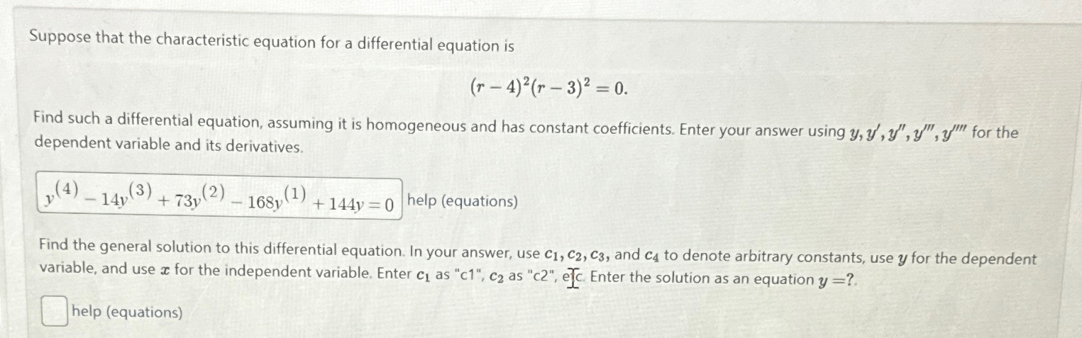Solved Suppose that the characteristic equation for a | Chegg.com