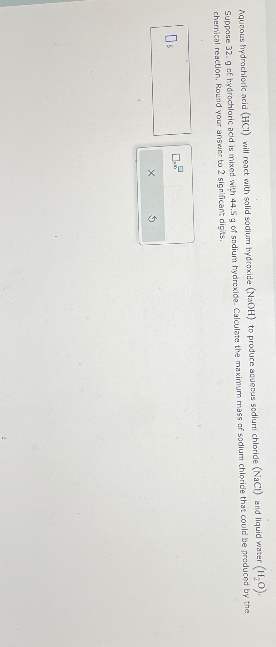 Solved Aqueous hydrochloric acid (HCl) ﻿will react with | Chegg.com