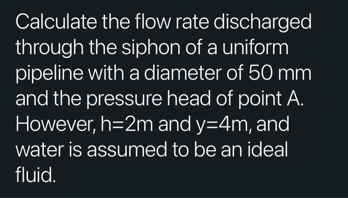 Solved Calculate the flow rate discharged through the siphon | Chegg.com