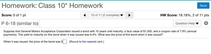 Solved Save Homework: Class 10* Homework Score: 0 of 1 pt + | Chegg.com