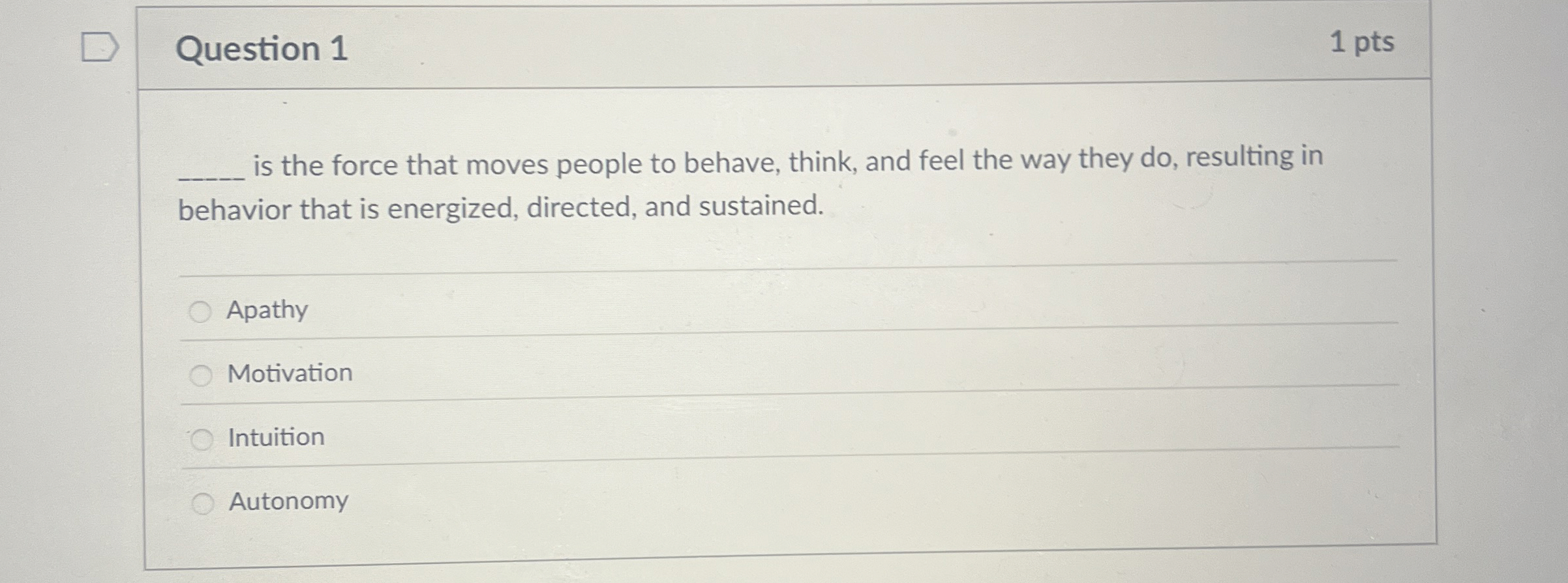 Solved Question 11 ﻿ptsis the force that moves people to | Chegg.com