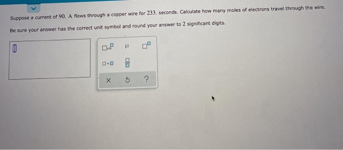 Solved Suppose a current of 90. A flows through a copper | Chegg.com