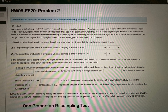 Grades HW05-FS20: Problem 2 Probler Value: 10 | Chegg.com