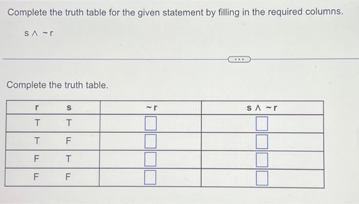 Solved Complete the truth table for the given statement by | Chegg.com
