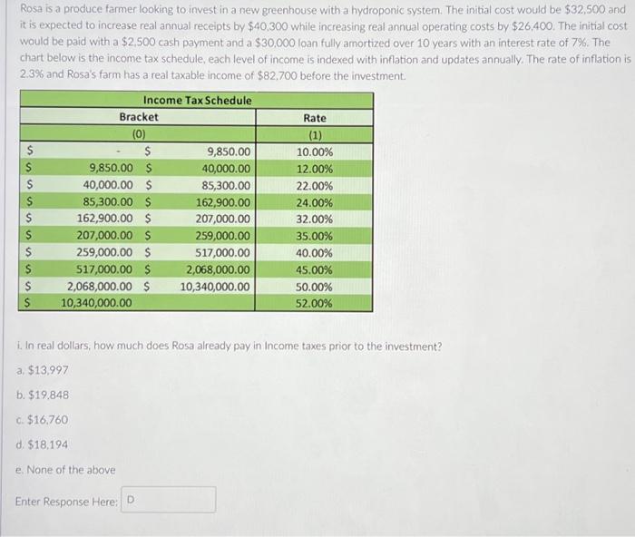 Solved iii. In real dollars, how much would Rosa pay in | Chegg.com