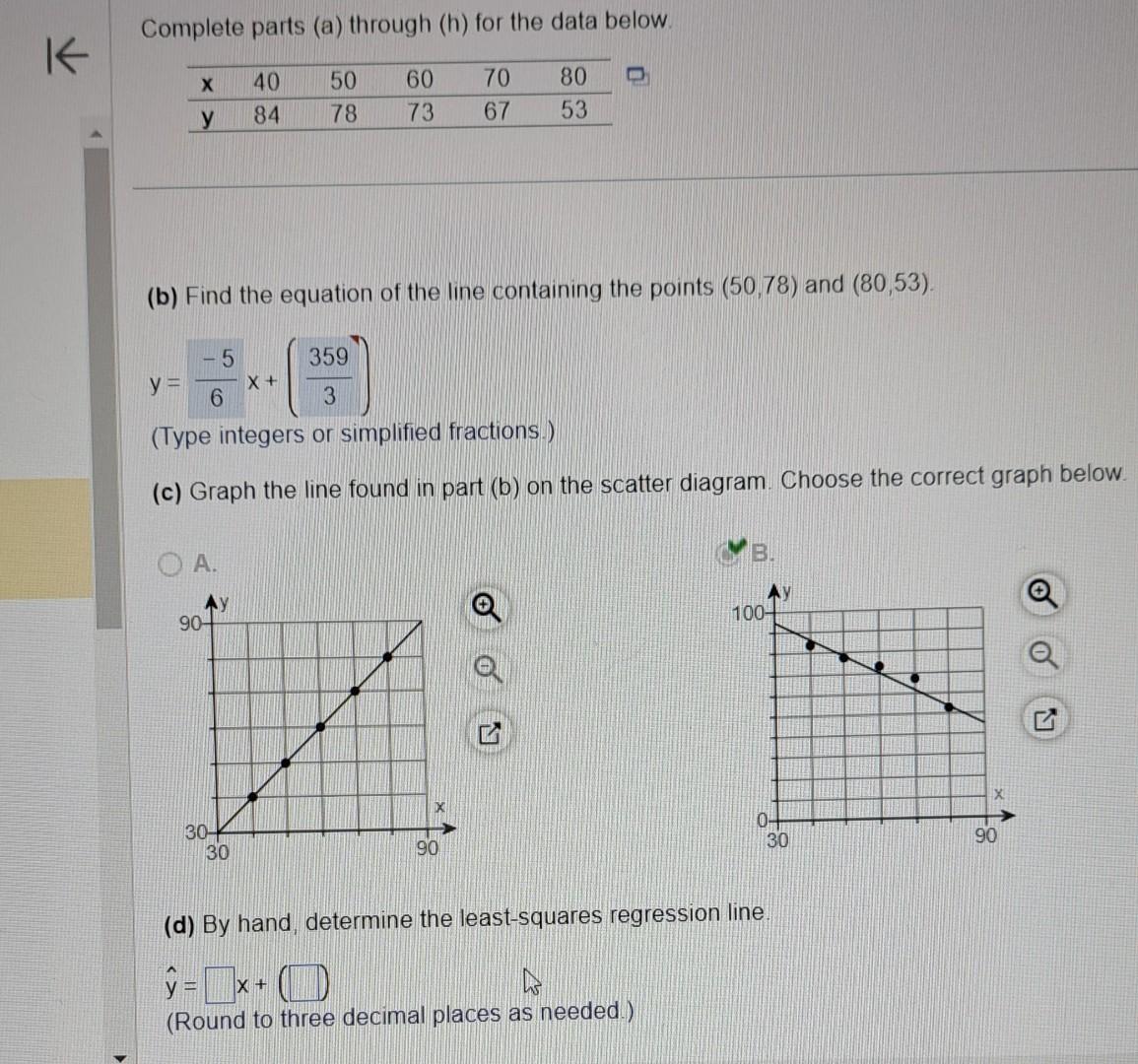 Solved Complete parts (a) through ( h ) for the data below. | Chegg.com