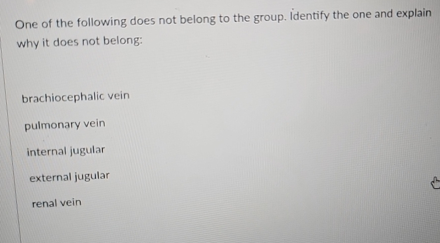 Solved One of the following does not belong to the group. | Chegg.com