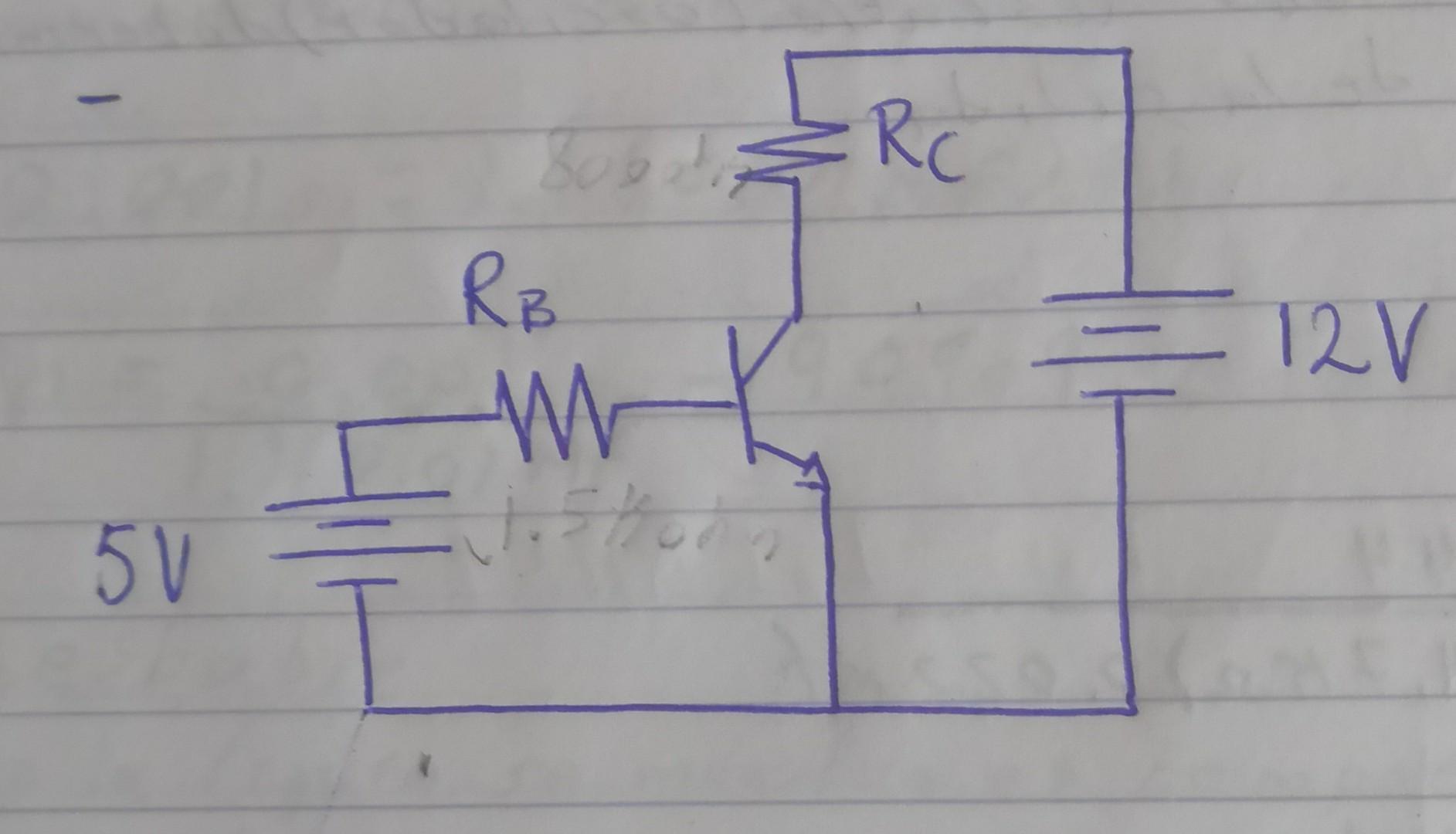 Solved 5vV and 12V. Calculate the values of Rb and Rc such | Chegg.com