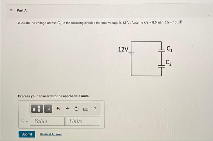 Solved Part A Calculate the voltage across in the following | Chegg.com