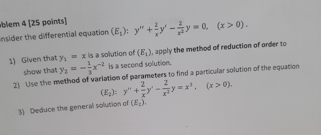 Solved blem 4 [25 ﻿points]insider the differential equation | Chegg.com