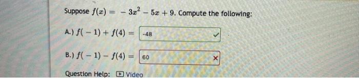 Solved Consider the function in the graph to the right. The | Chegg.com