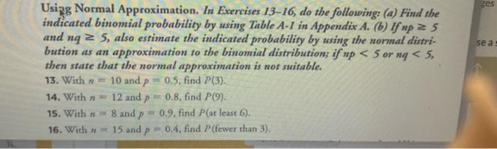 Solved Usipg Normal Approximation. In Exercises 13-16, do | Chegg.com