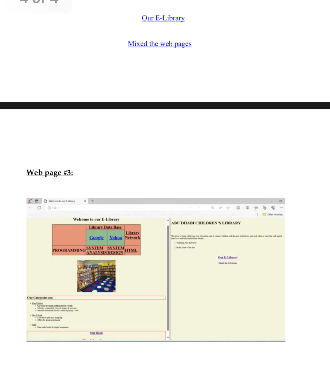 Solved 2:5157Design the following website by using HTML | Chegg.com