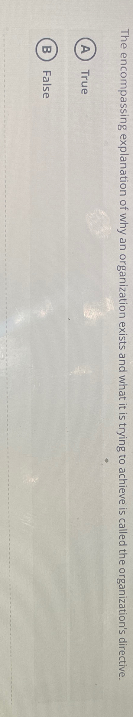 Solved The encompassing explanation of why an organization | Chegg.com