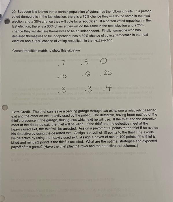 Solved 20. Suppose it is known that a certain population of | Chegg.com