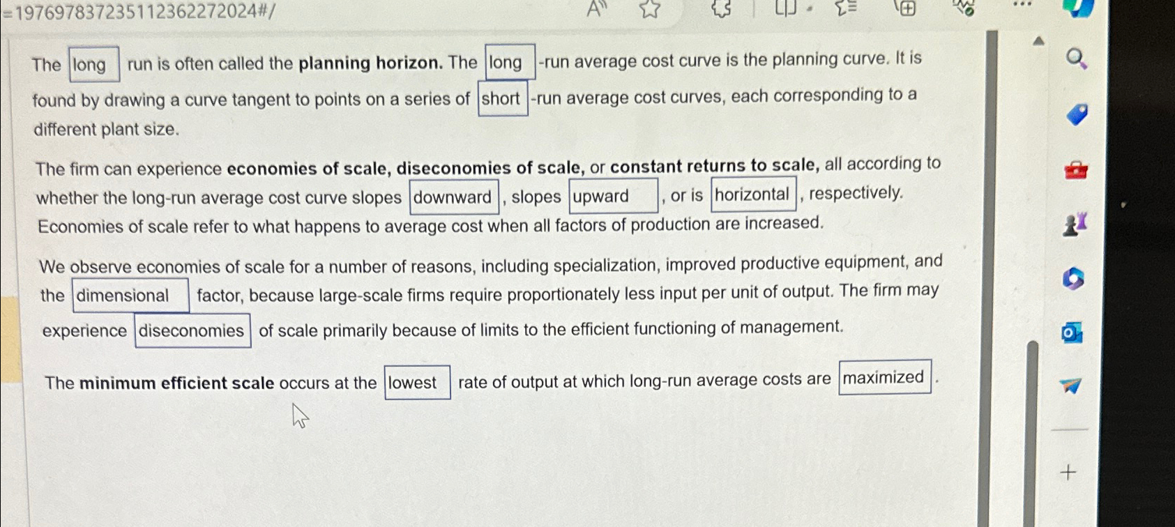 Solved The long run is often called the planning horizon. | Chegg.com