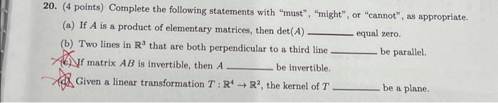 Solved hi! i don't understand why c) is "might" and i also | Chegg.com