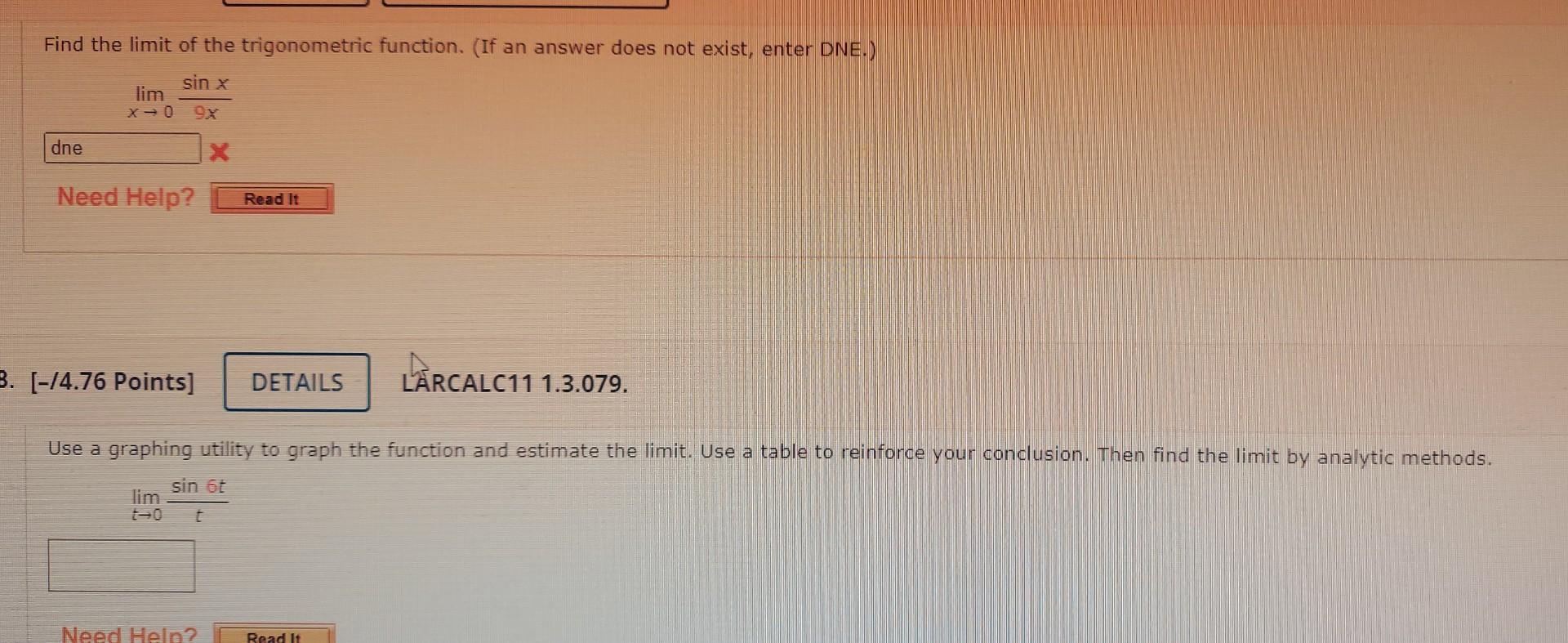 Solved Find The Limit Of The Trigonometric Function If An