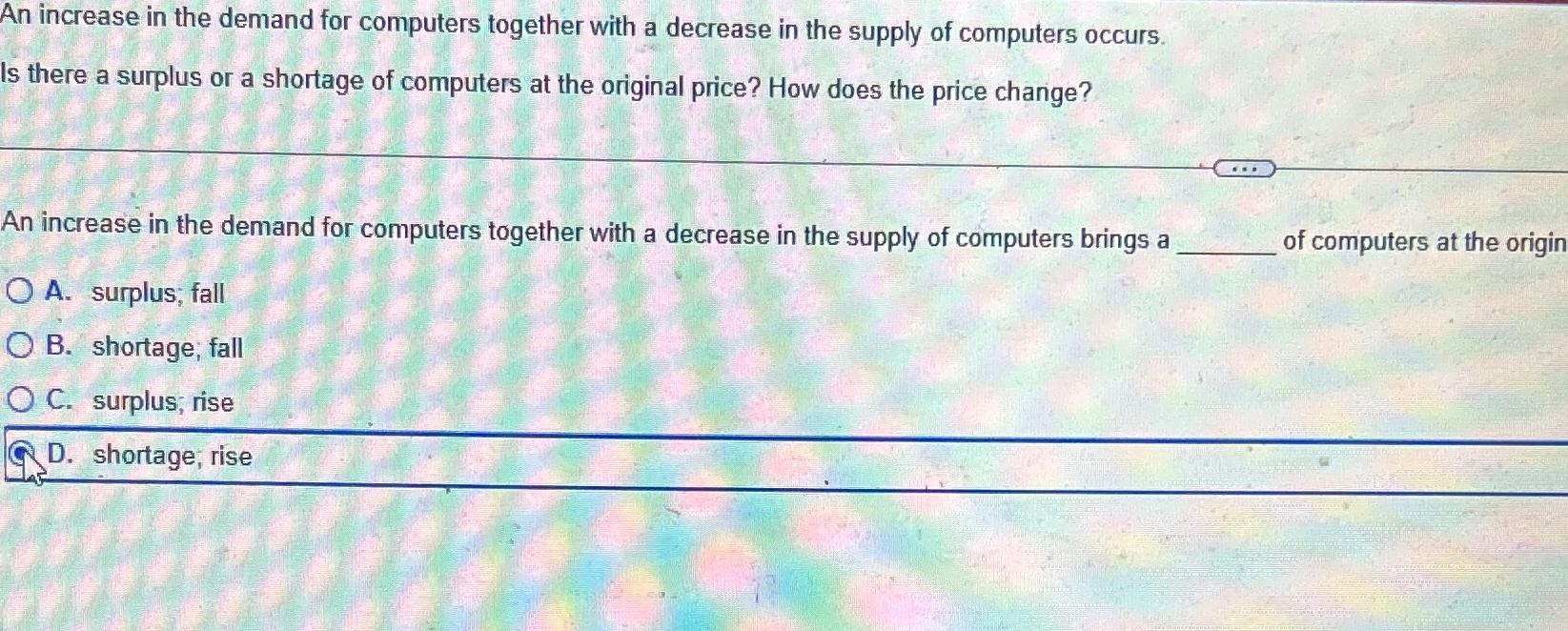 Solved An increase in the demand for computers together with | Chegg.com