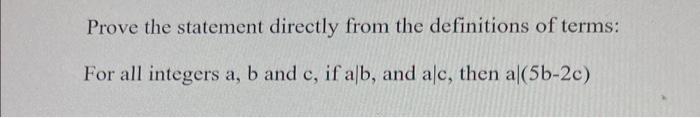 Solved Prove the statement directly from the definitions of | Chegg.com
