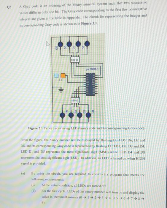 Solved 03 A Gray code is an ordering of the binary numeral | Chegg.com