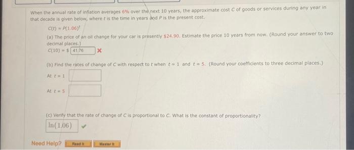 Solved When the annual rate of infiation averages 6% over | Chegg.com