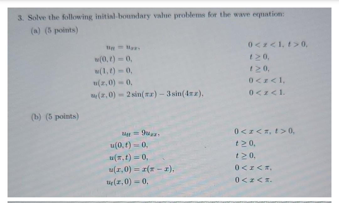 Solved 3. Solve the following initial-boundary value | Chegg.com