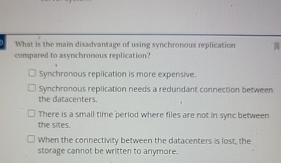 Solved What is the main disadvantage of using synchronous | Chegg.com