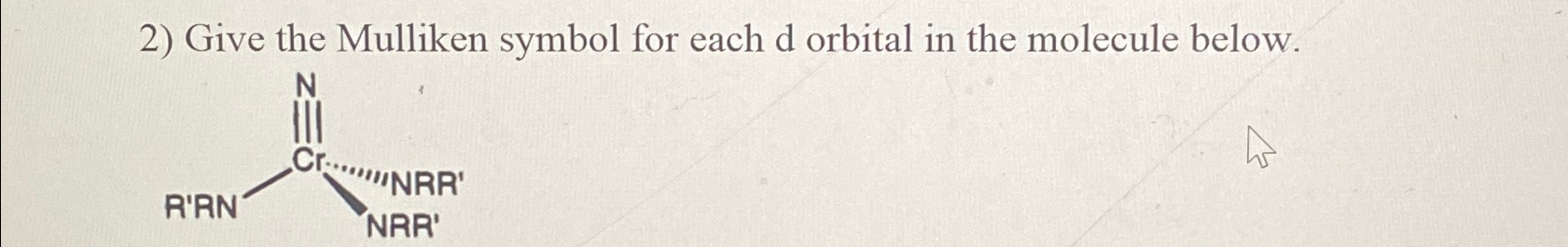 Solved Give the Mulliken symbol for each d orbital in the | Chegg.com