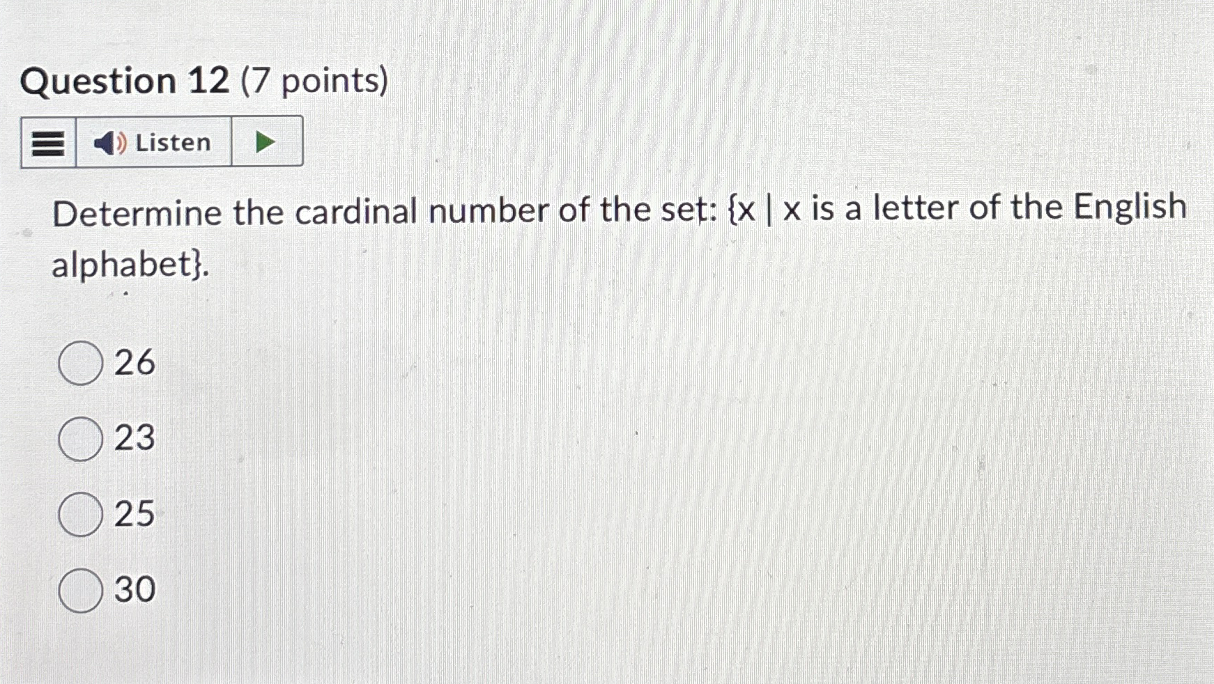 Solved Question 12 (7 ﻿points):Determine the cardinal number | Chegg.com