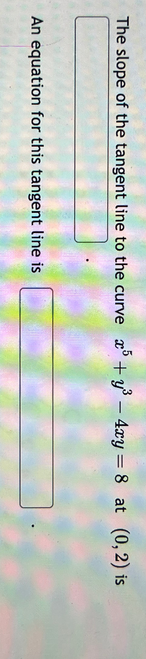 Solved The slope of the tangent line to the curve | Chegg.com