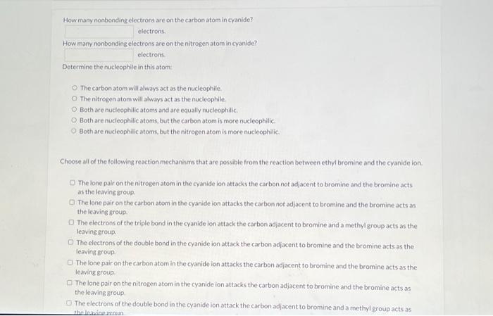 Solved Consider the following When ethyl bromide reacts with | Chegg.com