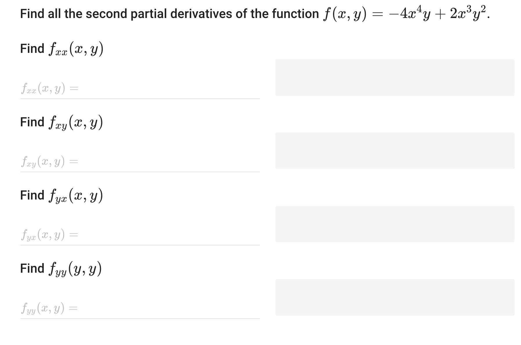 Solved Find All The Second Partial Derivatives Of The