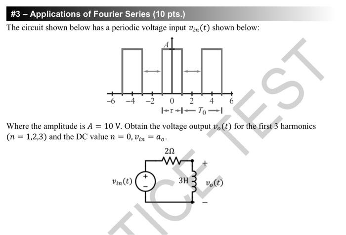The circuit shown below has a periodic voltage input | Chegg.com