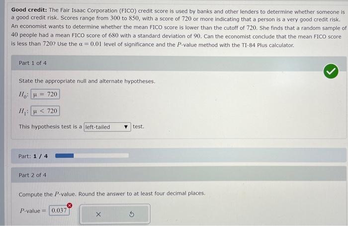 Solved The Fair Issac Corporation (FICO) credit score is | Chegg.com