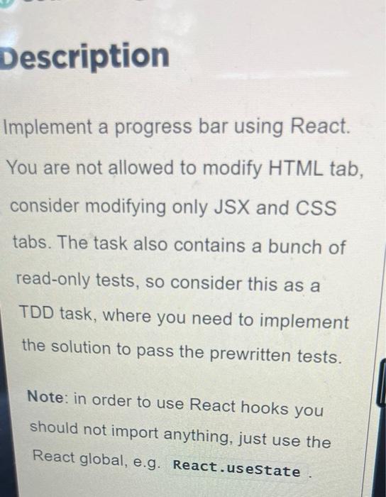 Solved Implement A Progress Bar Using React You Are Not