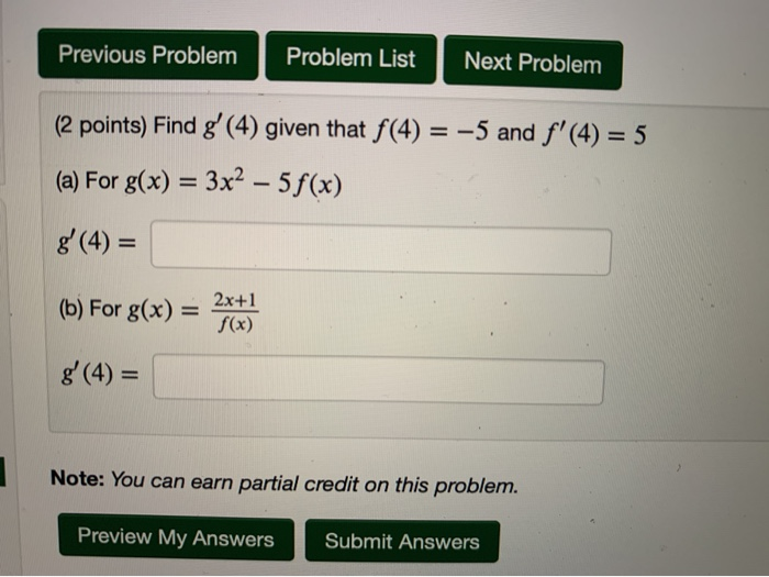 Solved Previous Problem Problem List Next Problem 2 Points 6617