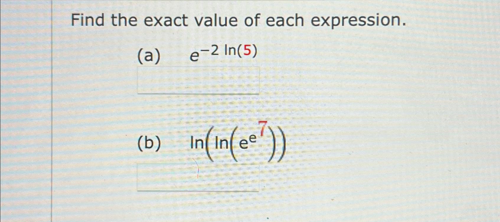 Solved Find the exact value of each | Chegg.com