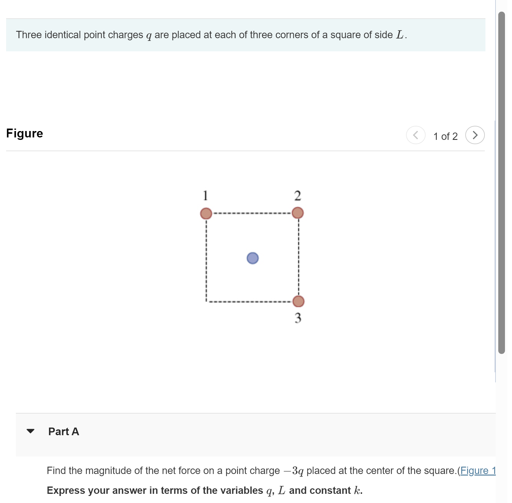 Solved Three identical point charges q ﻿are placed at each | Chegg.com
