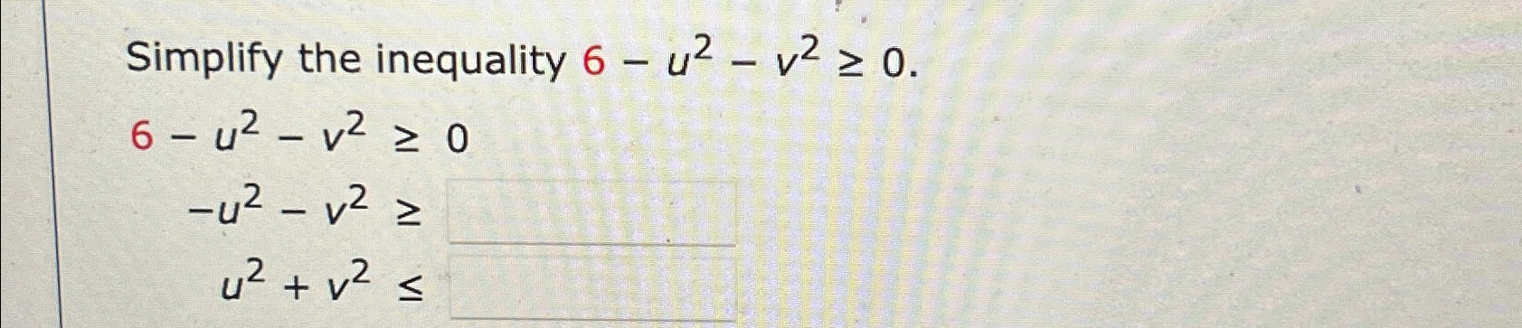 Solved Simplify the inequality | Chegg.com