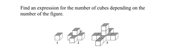 Solved Find an expression for the number of cubes depending | Chegg.com