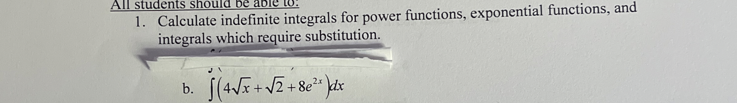 Solved Calculate indefinite integrals for power functions, | Chegg.com